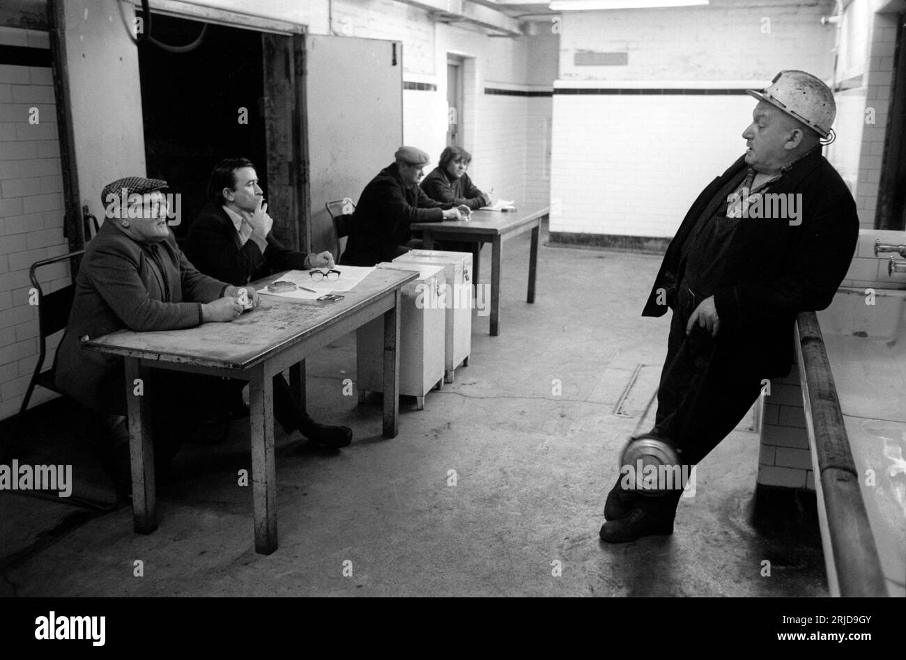 Snowdown Colliery Kent Coalfields 1970s Uk. Coal miners coming off a ...