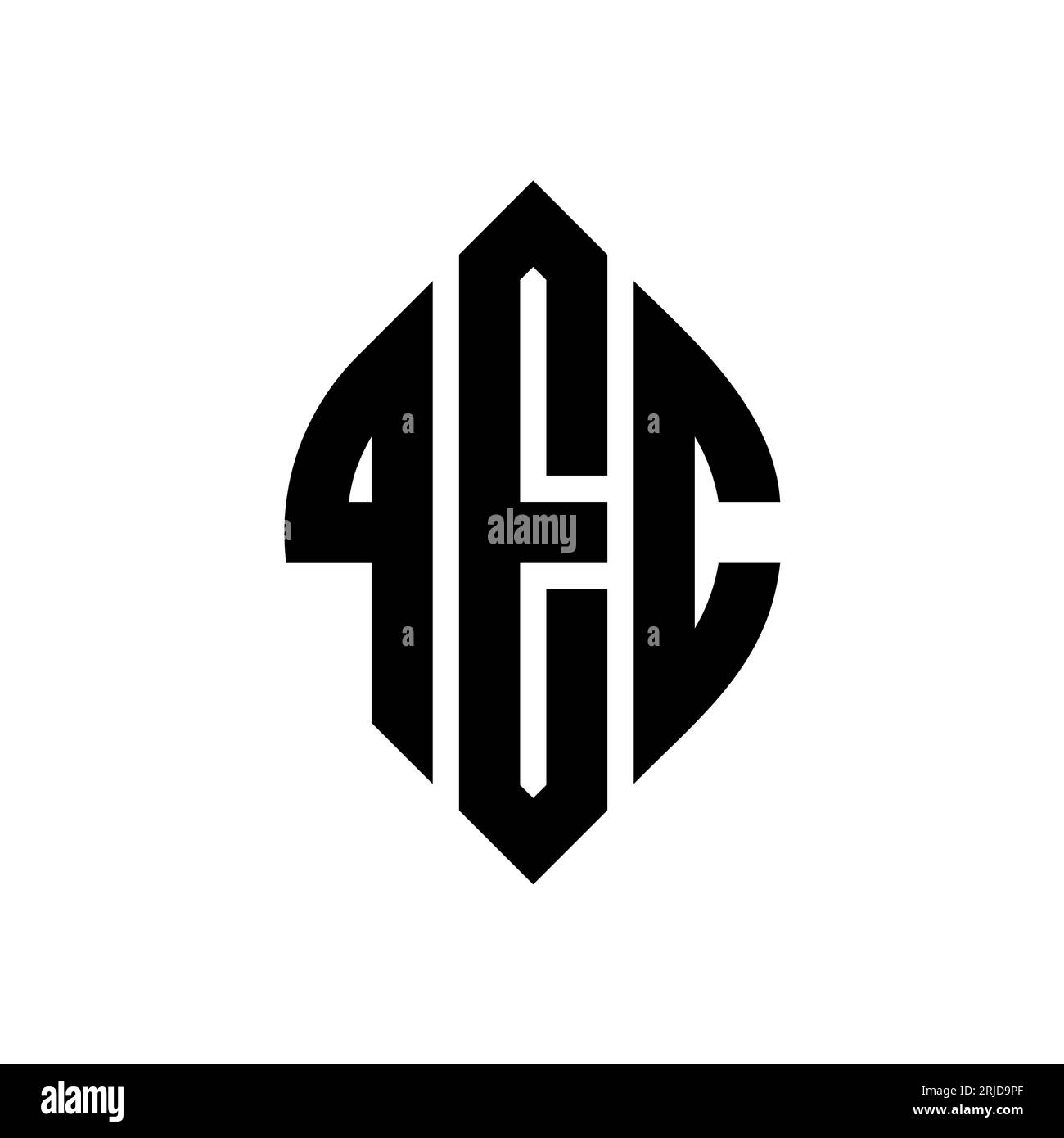 QEC circle letter logo design with circle and ellipse shape. QEC ...