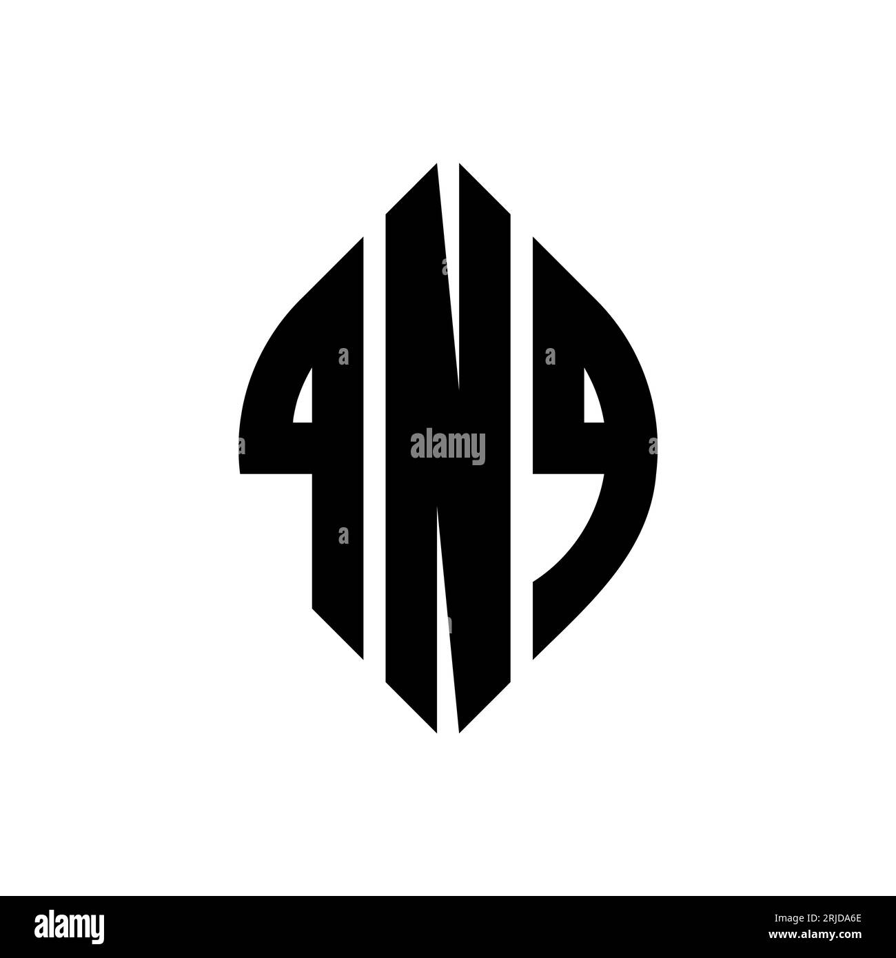 QNQ circle letter logo design with circle and ellipse shape. QNQ ...