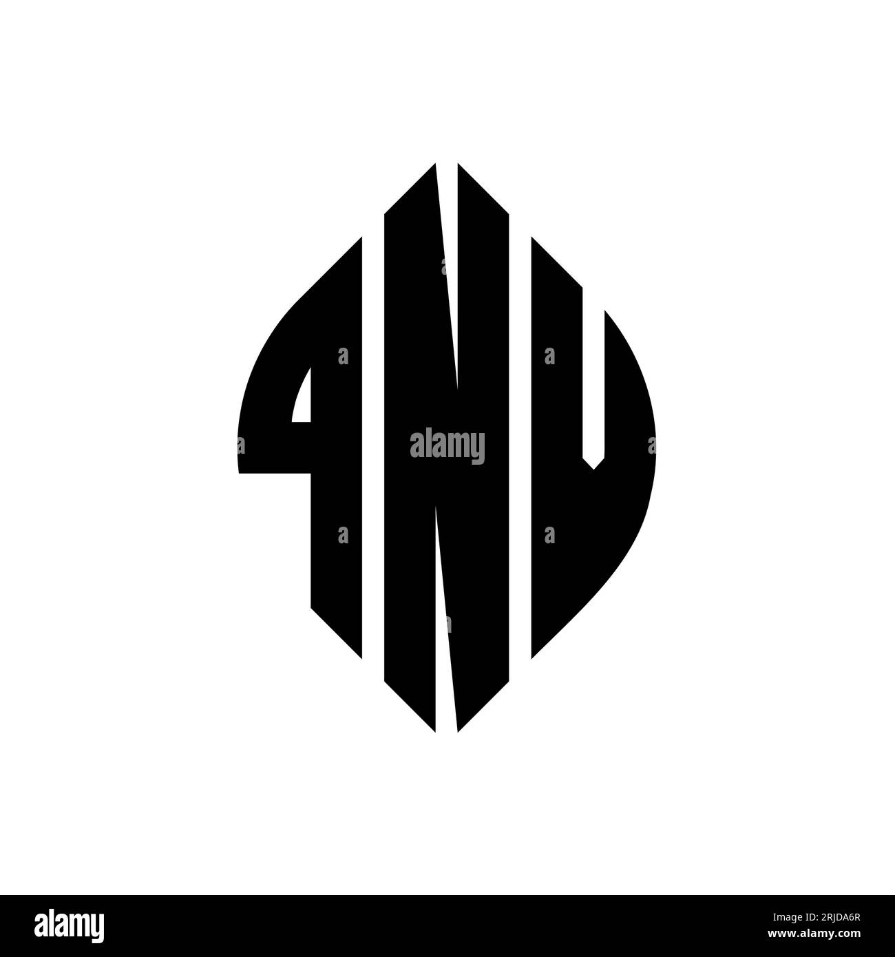 QNV circle letter logo design with circle and ellipse shape. QNV ...