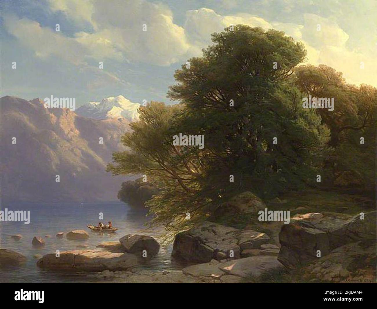 The Lake of Thun 1854 by Alexandre Calame Stock Photo - Alamy