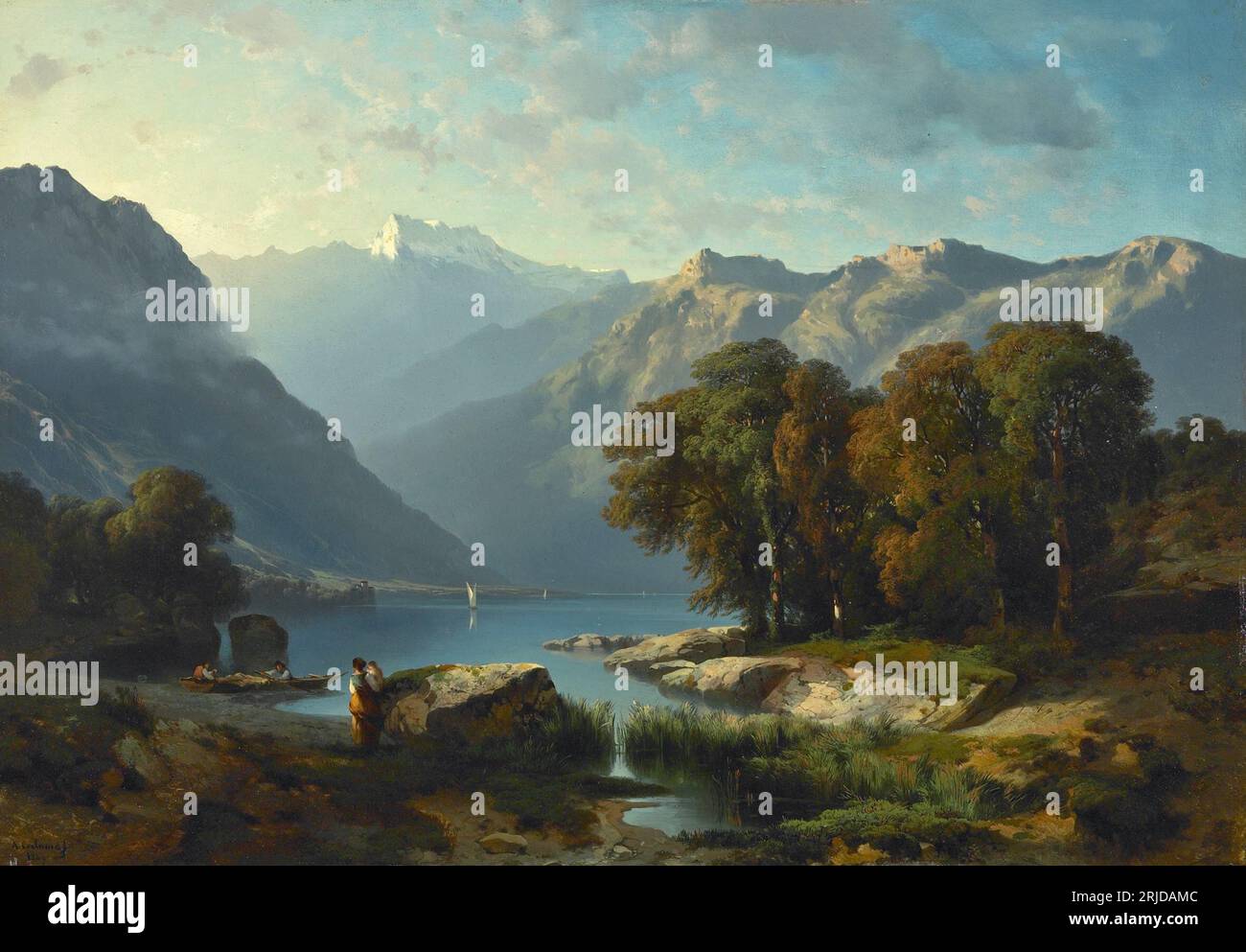 Vue du Lac de Genève 1849 by Alexandre Calame Stock Photo - Alamy