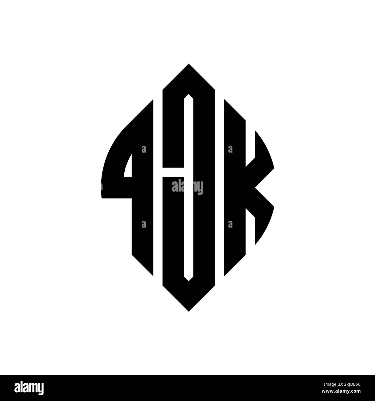 QJK circle letter logo design with circle and ellipse shape. QJK ...