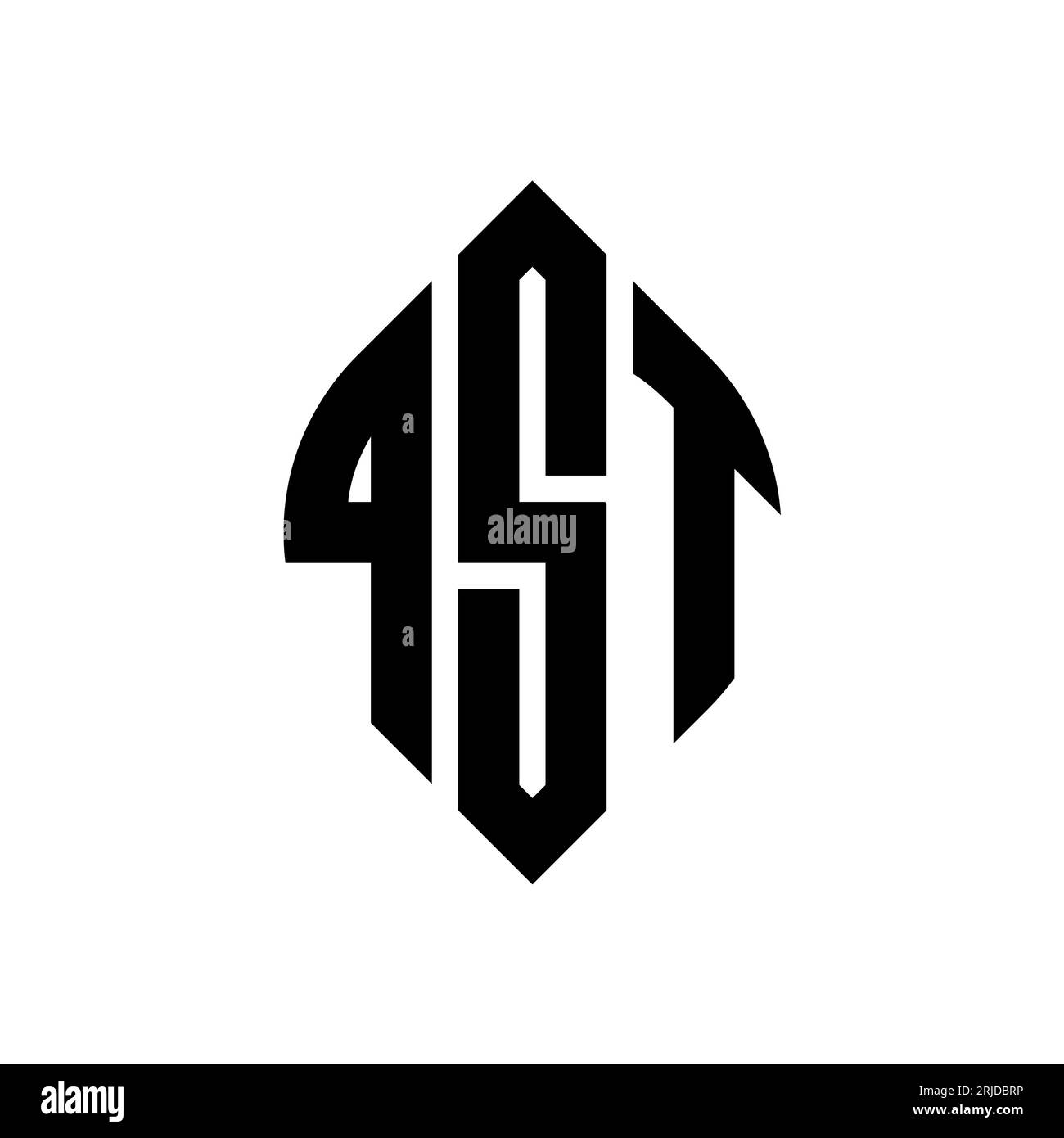 QST circle letter logo design with circle and ellipse shape. QST ...