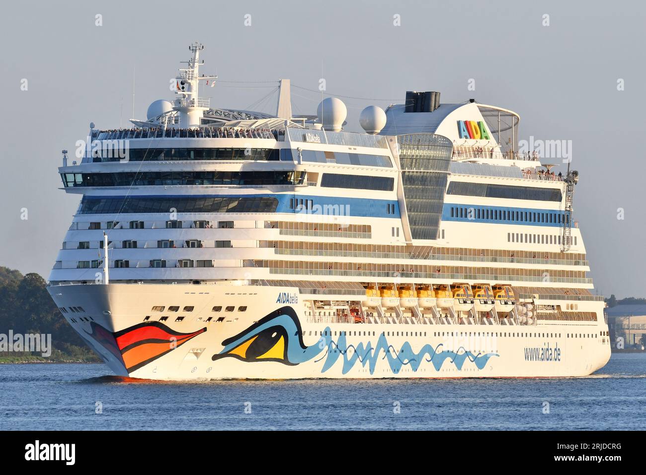 Cruiseship AIDAbella outbound from Kiel Stock Photo - Alamy