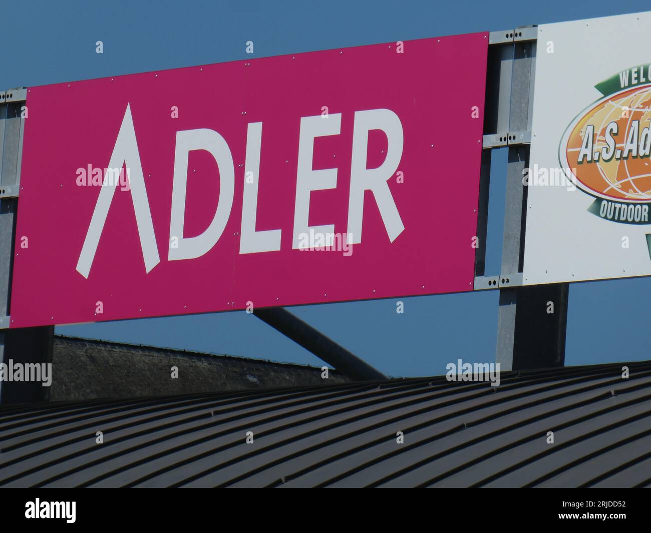 Cologne, Germany. 20th Aug, 2023. Adler Modemärkte logo, lettering ...