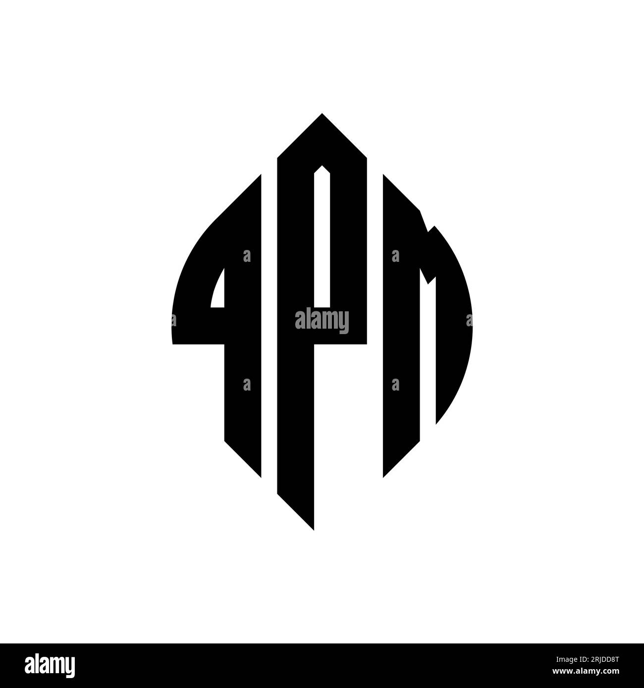 QPM circle letter logo design with circle and ellipse shape. QPM ...