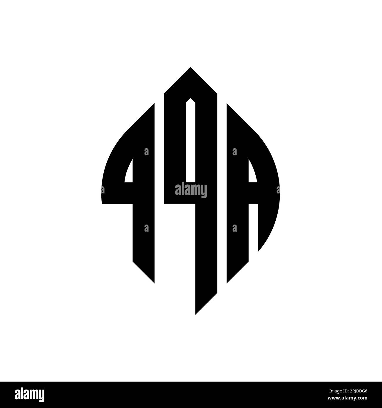 QQA circle letter logo design with circle and ellipse shape. QQA ...