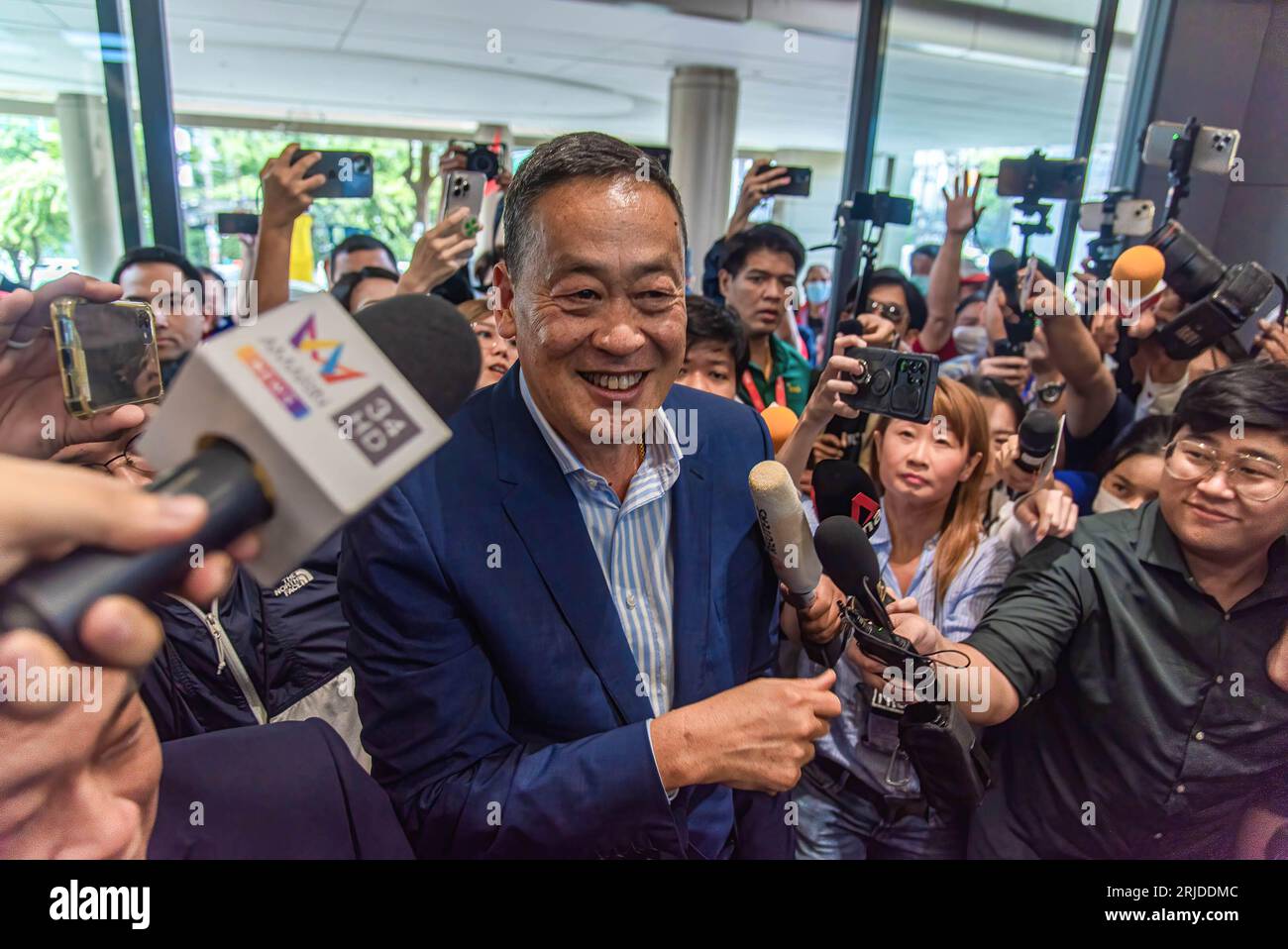 Bangkok, Thailand. 22nd Aug, 2023. Srettha Thavisin, a candidate for prime minister of the Phue ...