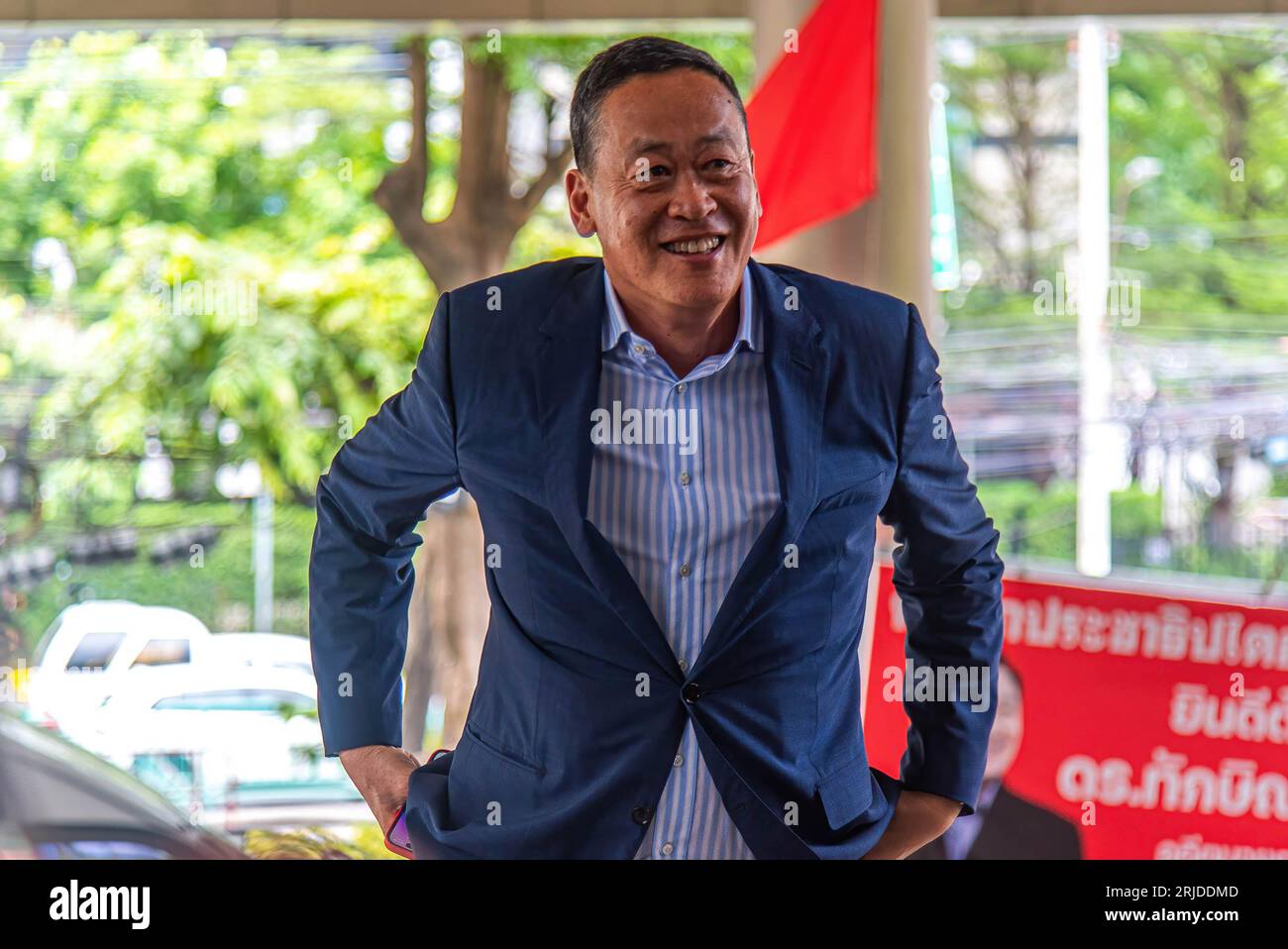 Bangkok, Thailand. 22nd Aug, 2023. Srettha Thavisin, a candidate for prime minister of the Phue ...