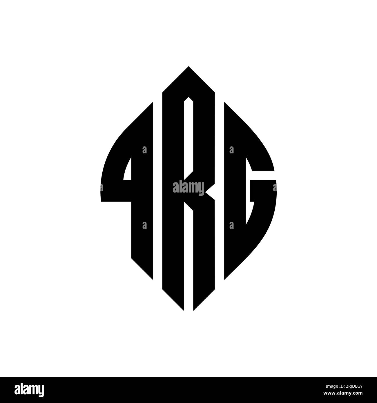 QRG circle letter logo design with circle and ellipse shape. QRG ...