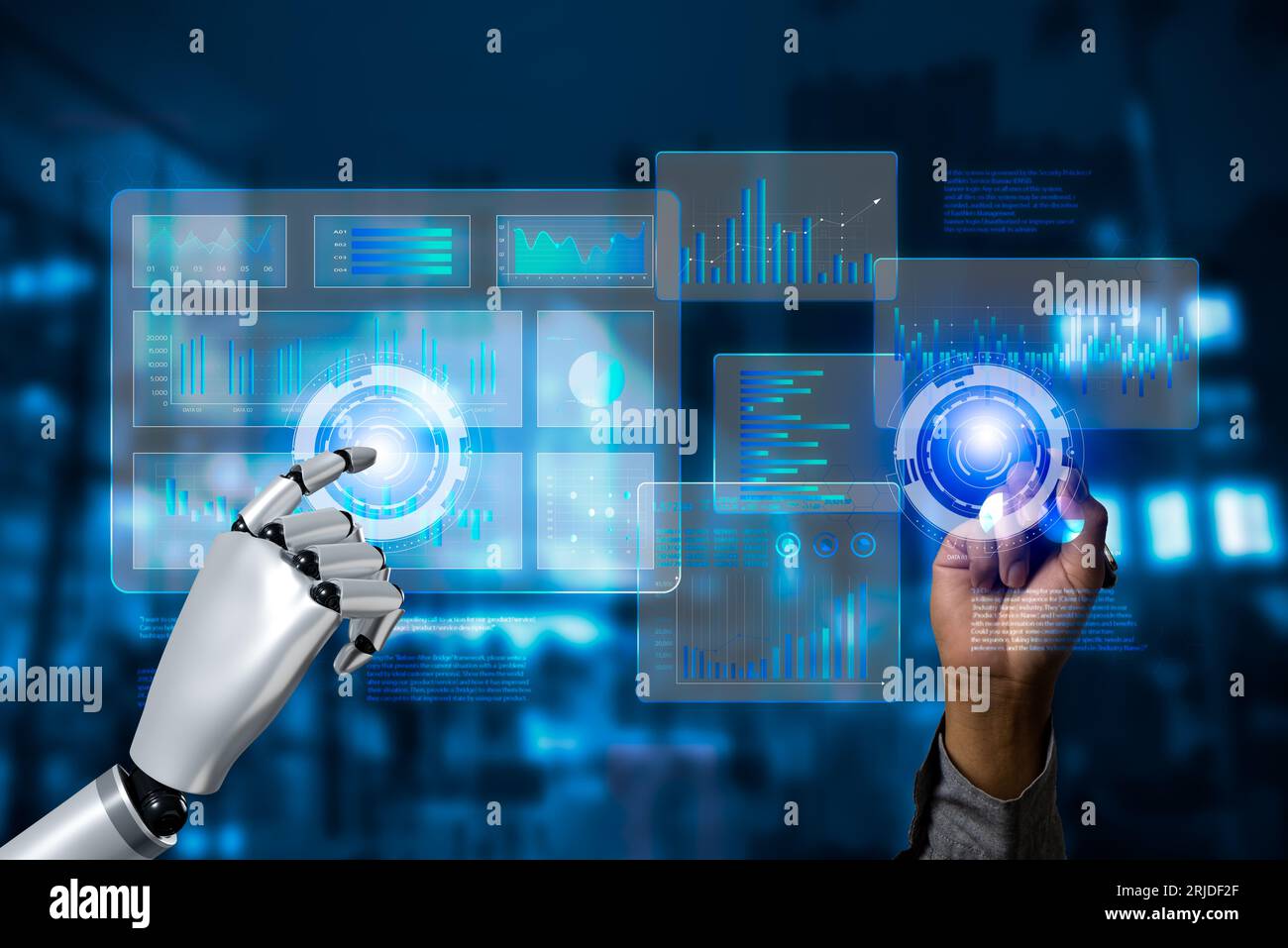 Business 3D rendering artificial intelligence AI robot dashboard Big ...