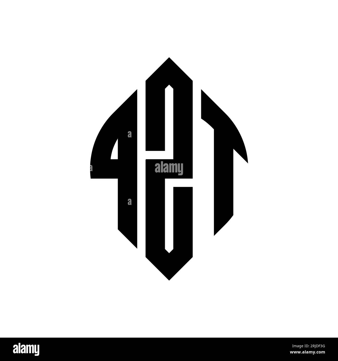 QZT circle letter logo design with circle and ellipse shape. QZT ...