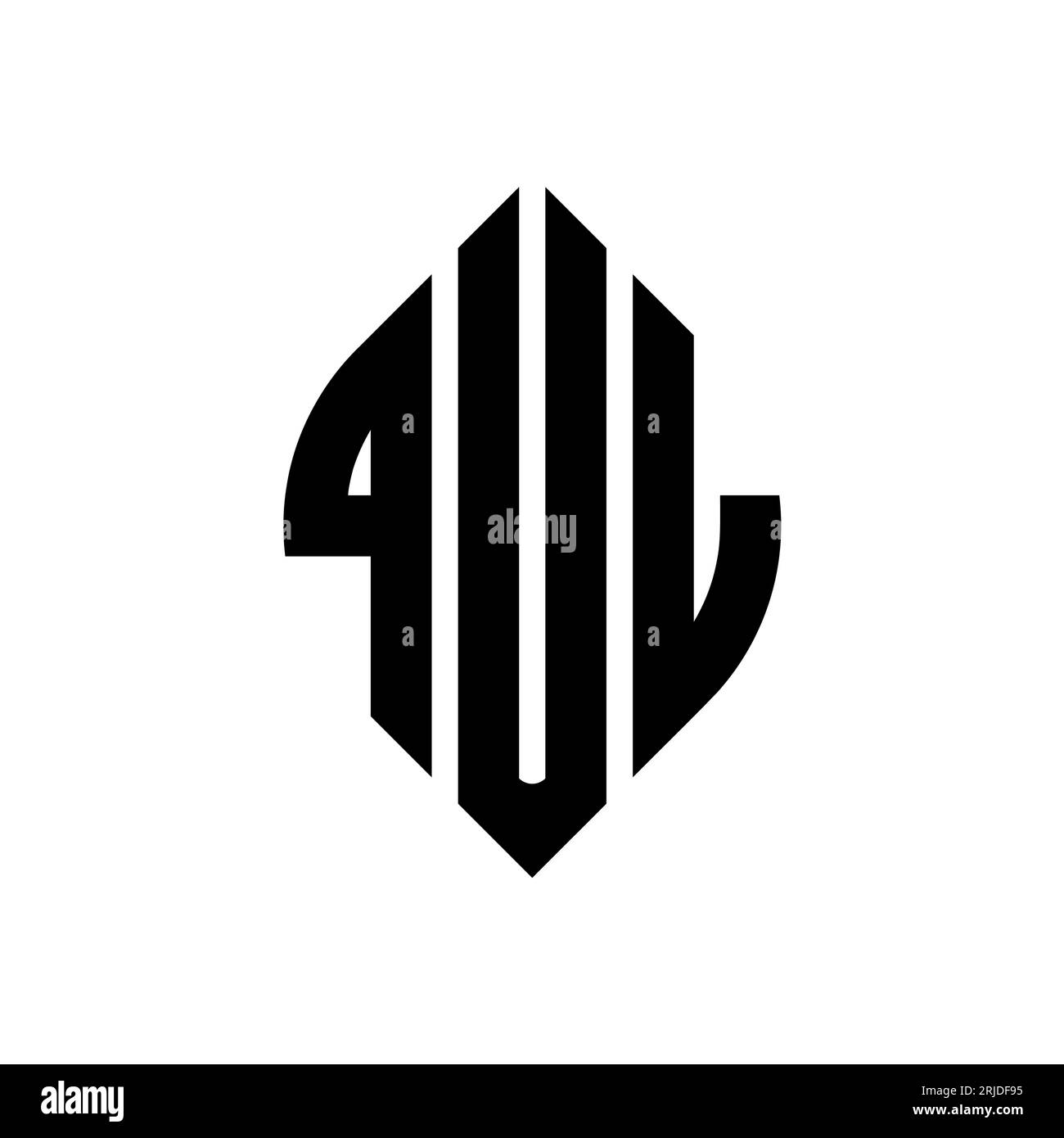 QUL circle letter logo design with circle and ellipse shape. QUL ...