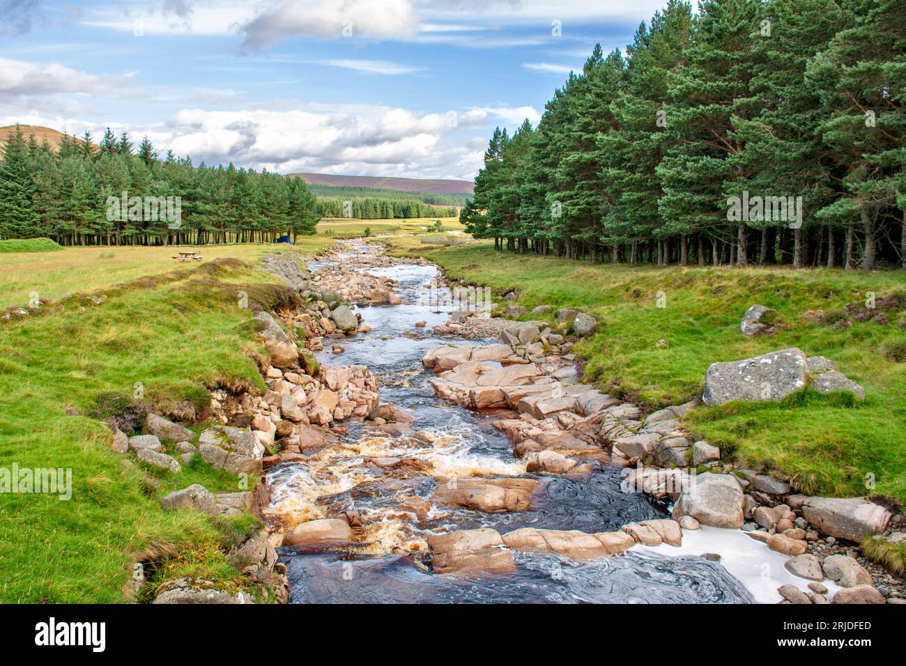 Loch Muick Ballater Balmoral Estate Scotland looking down the stream ...