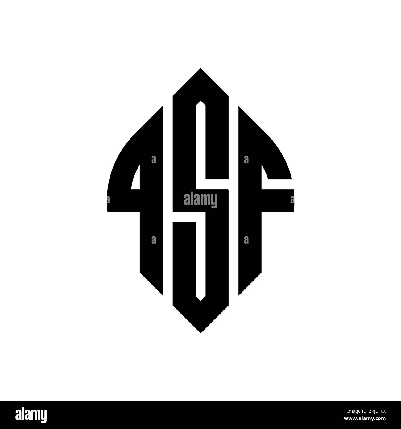 QSF circle letter logo design with circle and ellipse shape. QSF ...