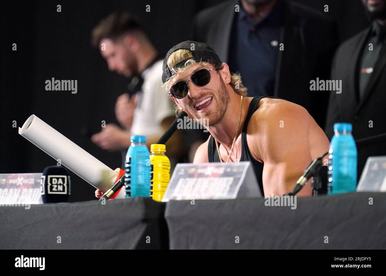 Logan Paul during a press conference at the OVO Arena Wembley, London ...