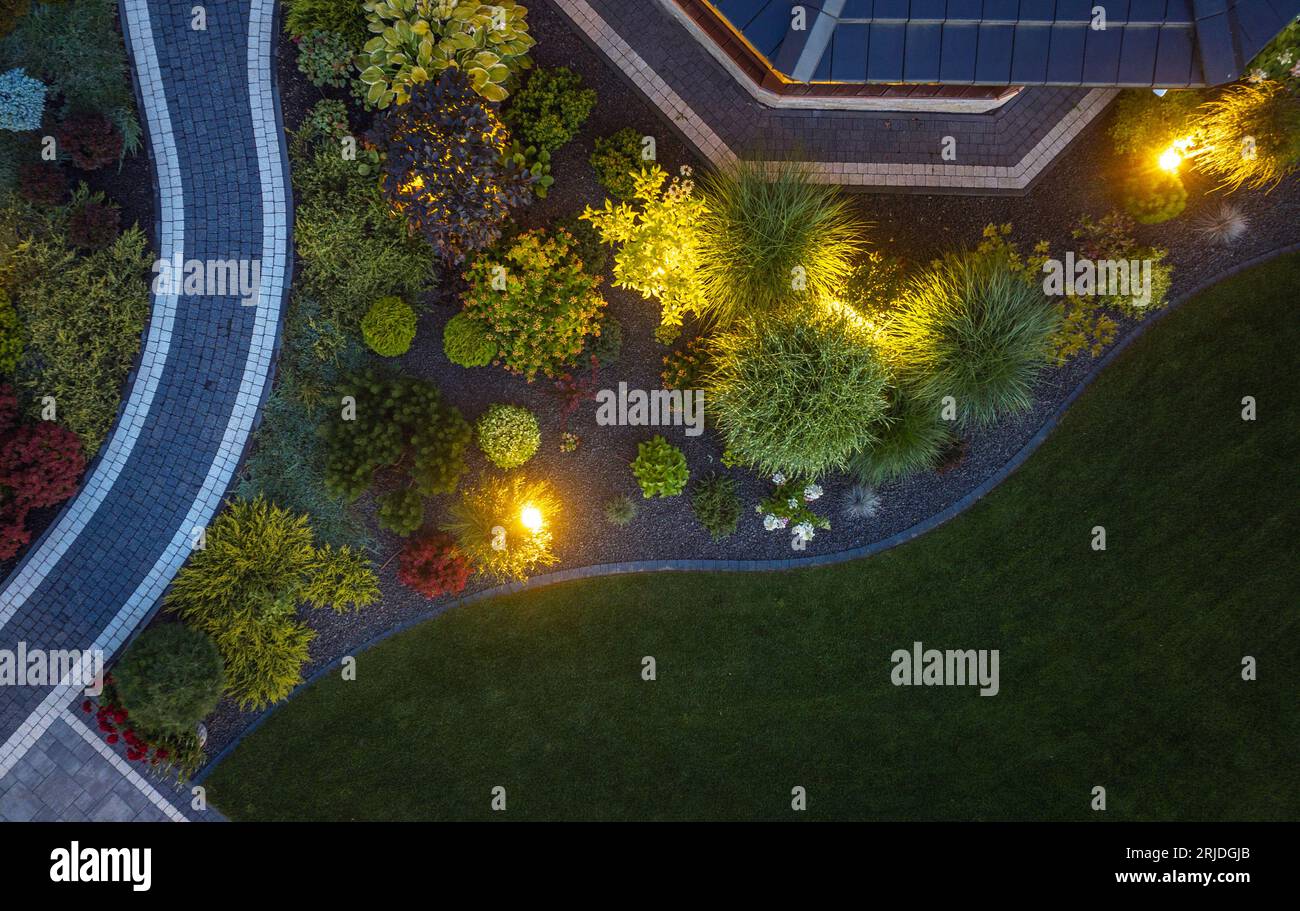 Residential garden illumination hi-res stock photography and images - Alamy