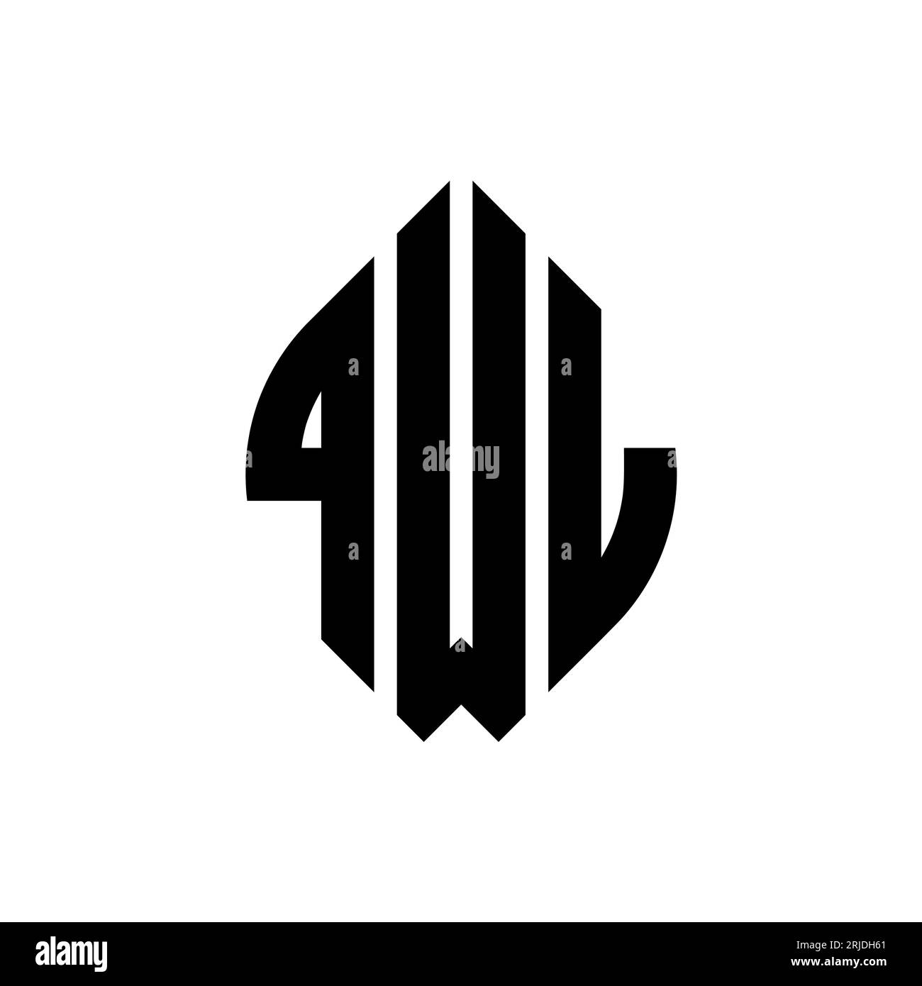 QWL circle letter logo design with circle and ellipse shape. QWL ...