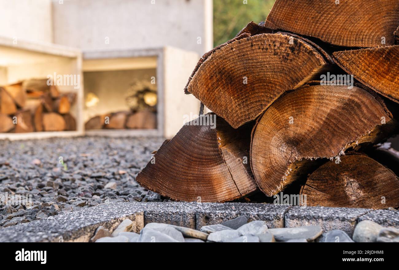 Firewood Bundle. Pile of Firewood Photo Backdrop Stock Photo - Alamy