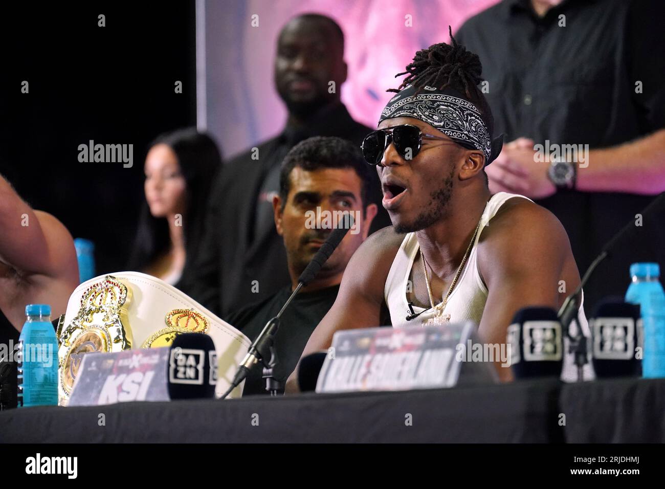KSI during a press conference at the OVO Arena Wembley, London. Picture ...