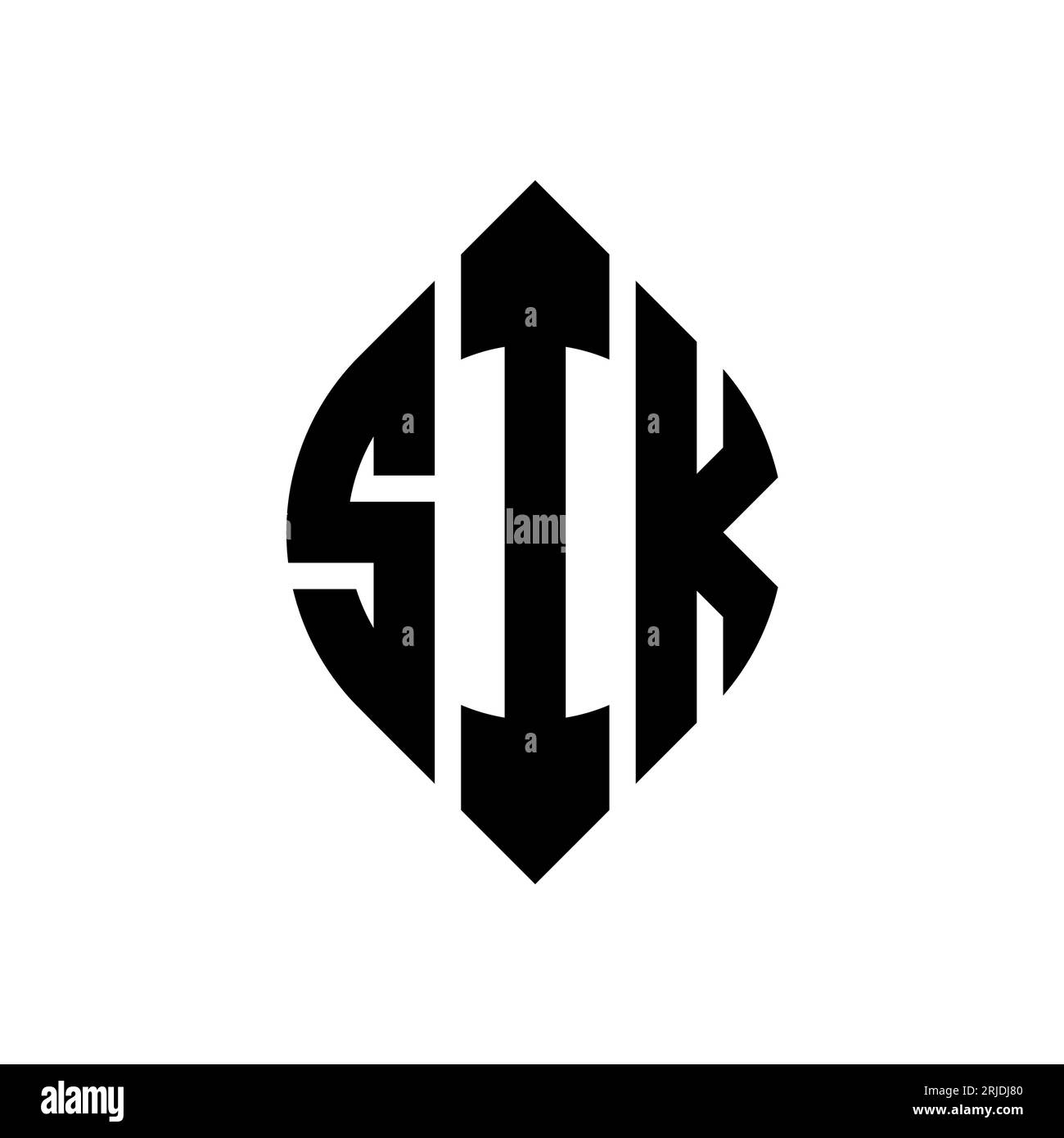 SIK circle letter logo design with circle and ellipse shape. SIK ...
