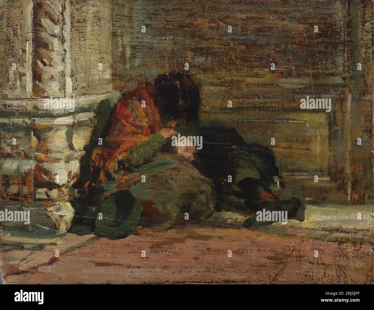 Study for the painting 'The abandoned' 1st of April 1875 by Luigi Nono ...