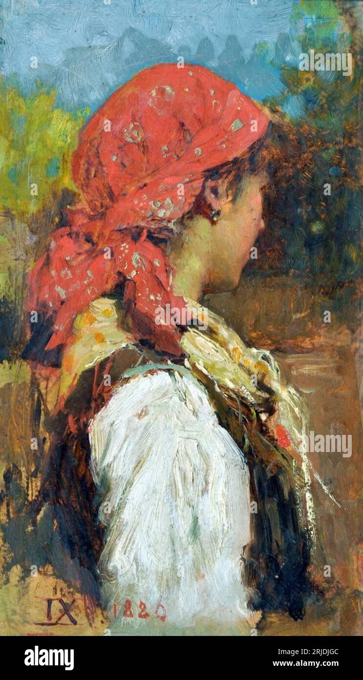 Peasant woman 1886 by Luigi Nono Stock Photo - Alamy
