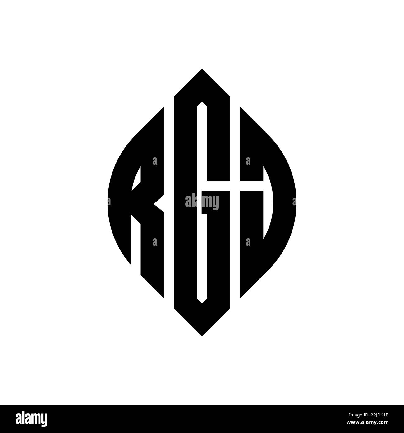 RGJ circle letter logo design with circle and ellipse shape. RGJ ...