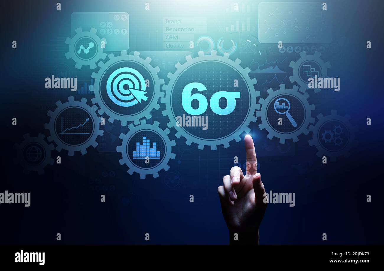 Six sigma DMAIC Industrial process optimisation concept on virtual ...