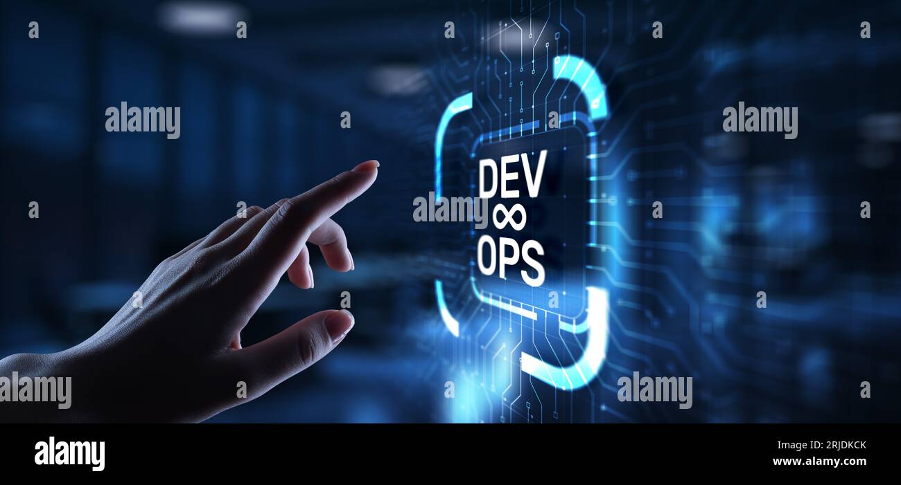 DevOps Agile development concept on virtual screen Stock Photo - Alamy