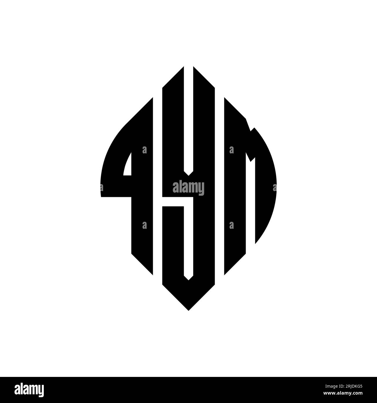 QYM circle letter logo design with circle and ellipse shape. QYM ...