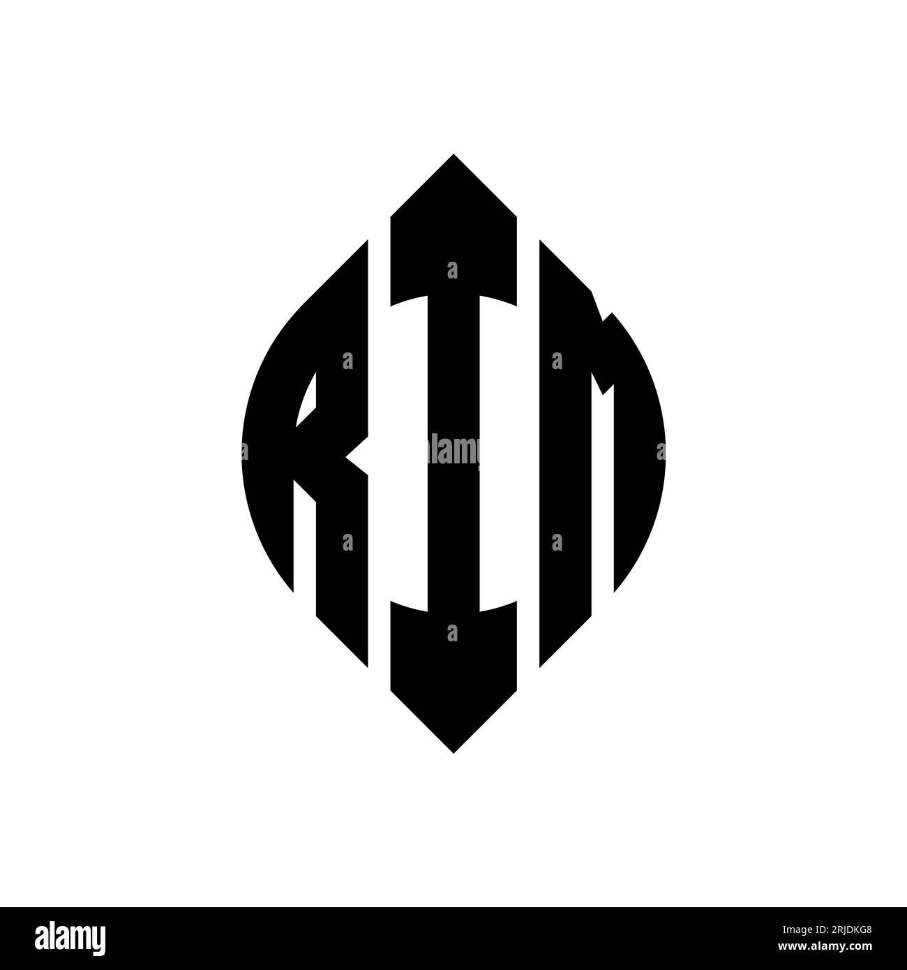 RIM circle letter logo design with circle and ellipse shape. RIM ...
