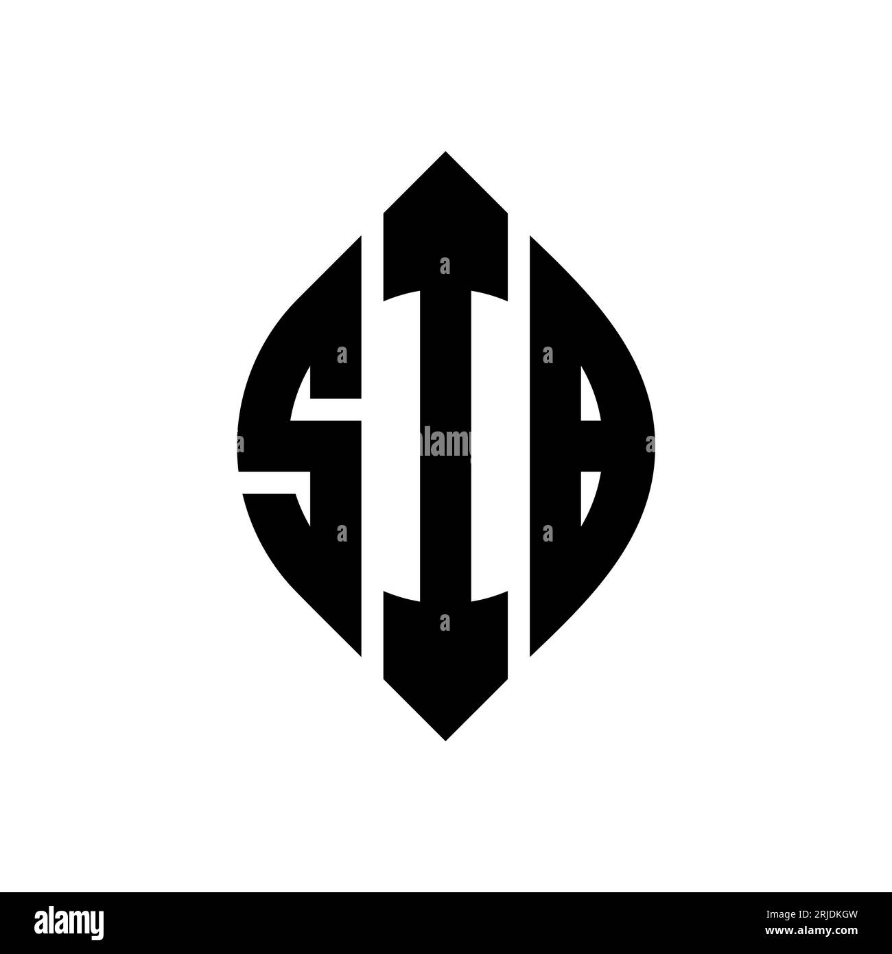 SIB circle letter logo design with circle and ellipse shape. SIB ...