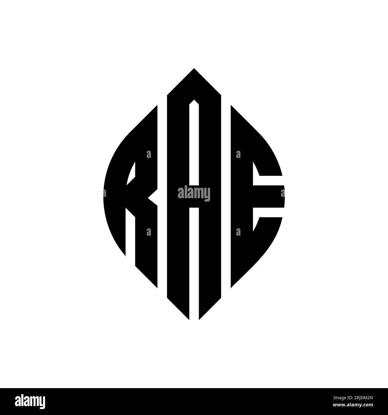 RAE circle letter logo design with circle and ellipse shape. RAE ...