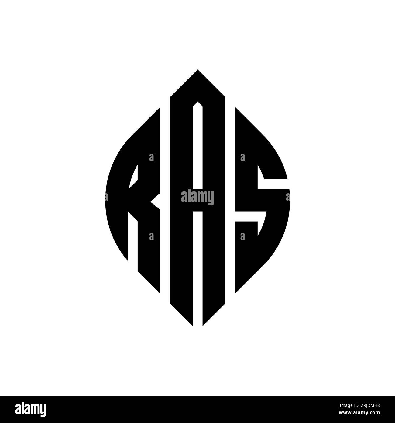 RAS circle letter logo design with circle and ellipse shape. RAS ...