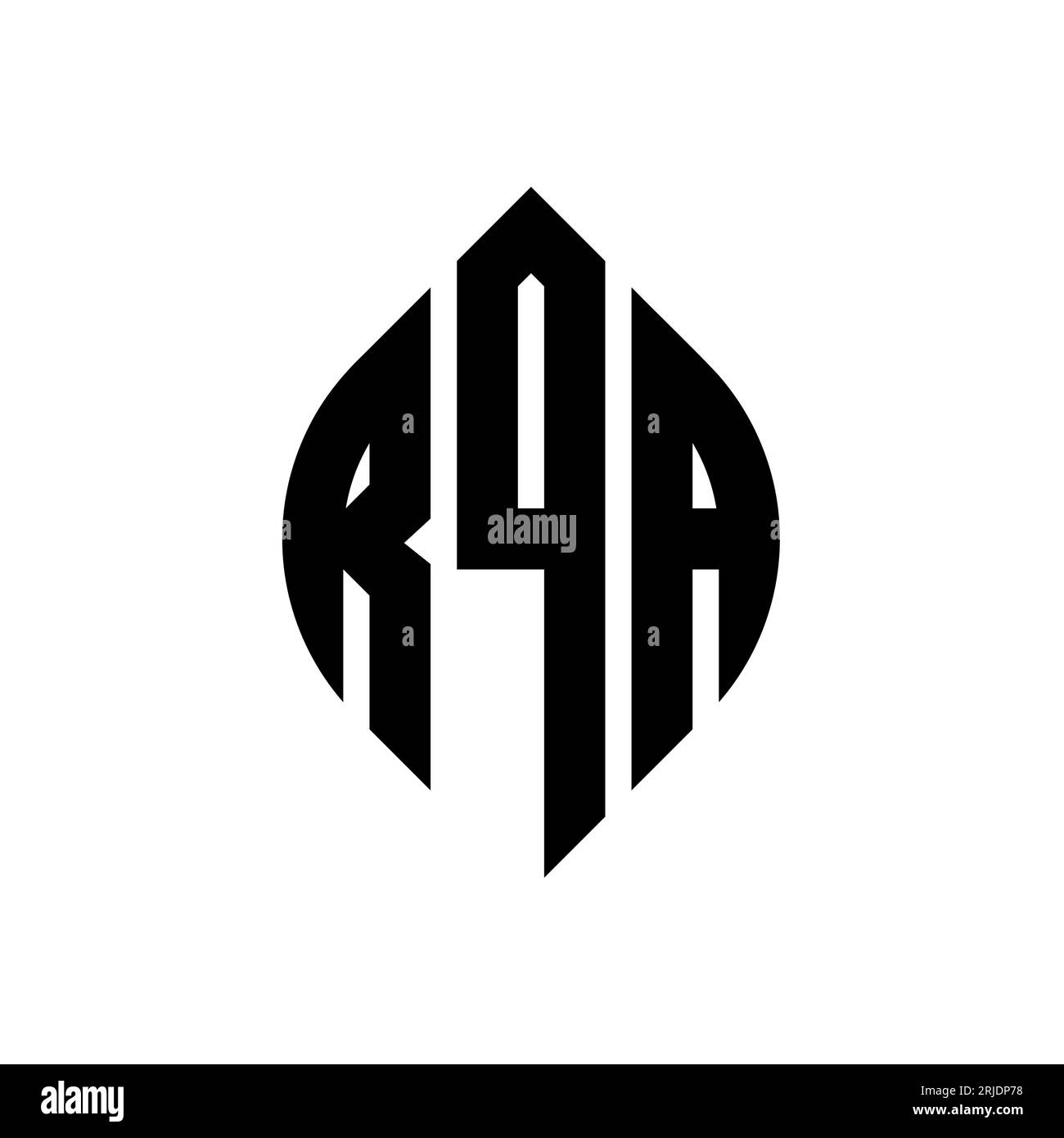 RQA circle letter logo design with circle and ellipse shape. RQA ellipse letters with ...