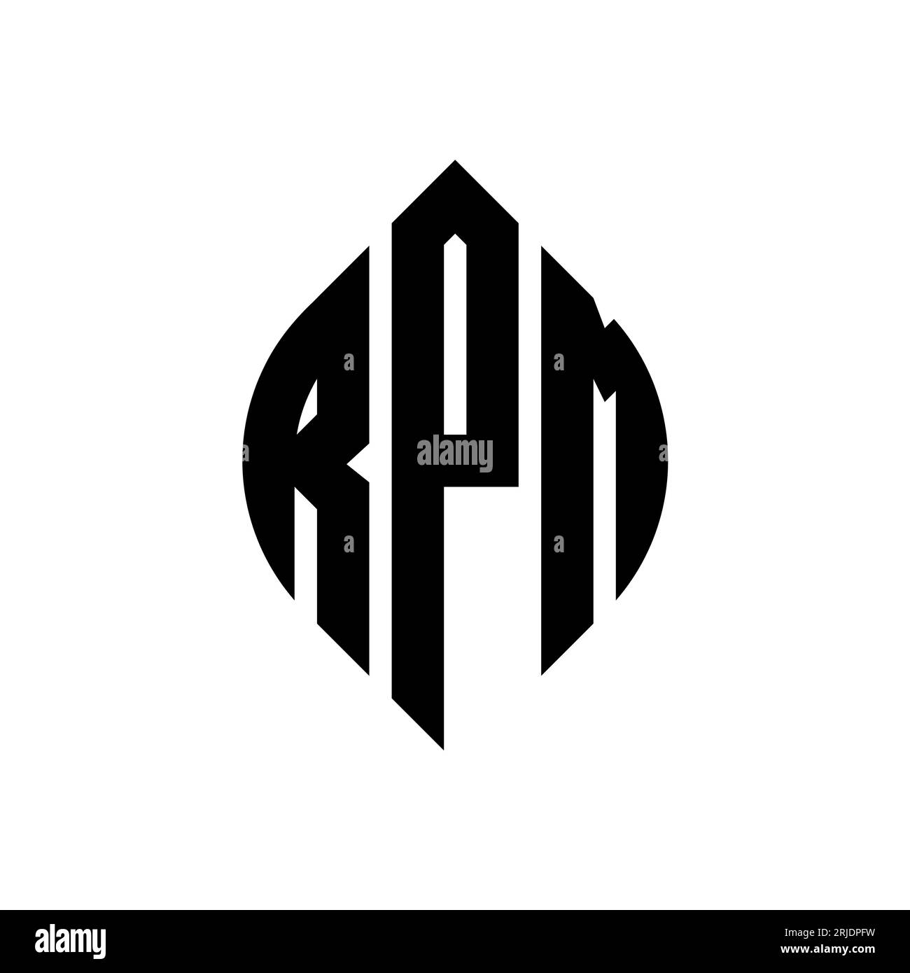 RPM circle letter logo design with circle and ellipse shape. RPM ...