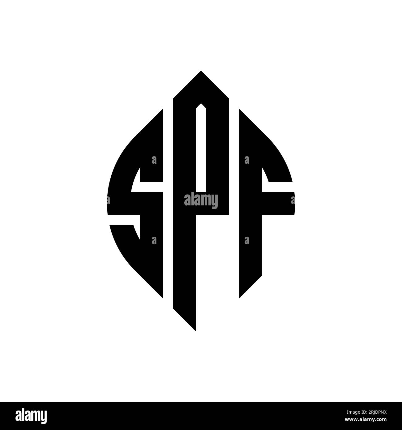 SPF circle letter logo design with circle and ellipse shape. SPF ...