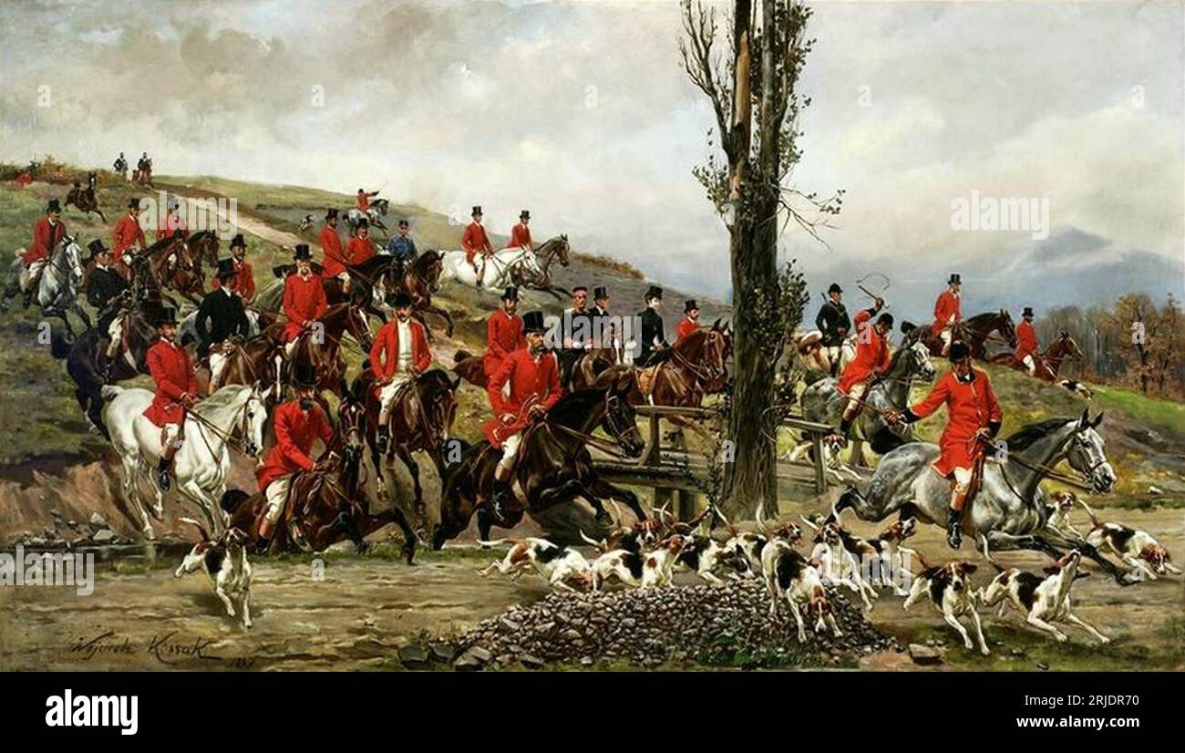 Imperial hunting in Gödöllő 1887 by Wojciech Kossak Stock Photo - Alamy