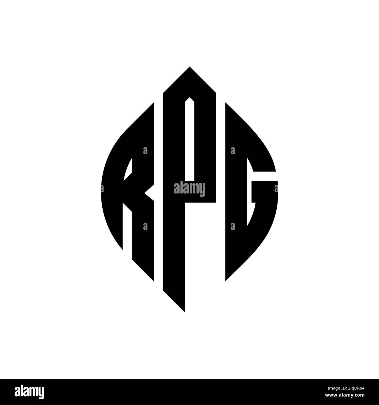 RPG circle letter logo design with circle and ellipse shape. RPG ...