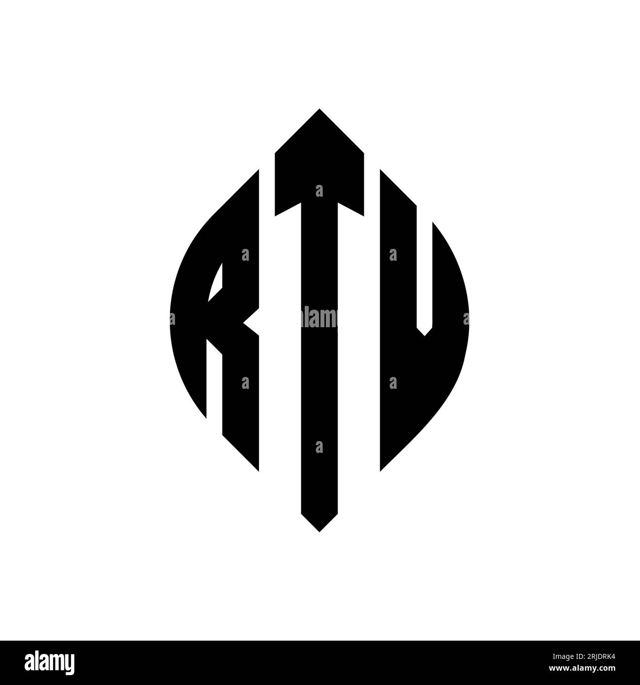 RTV circle letter logo design with circle and ellipse shape. RTV ...