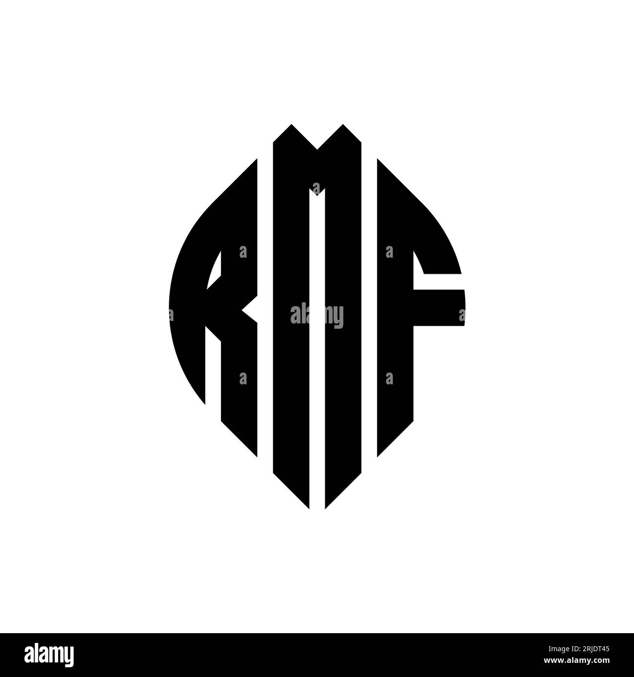 RMF circle letter logo design with circle and ellipse shape. RMF ...