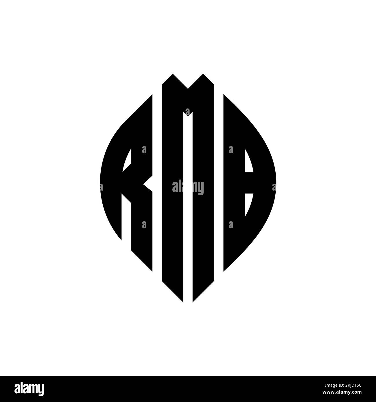 RMB circle letter logo design with circle and ellipse shape. RMB ...