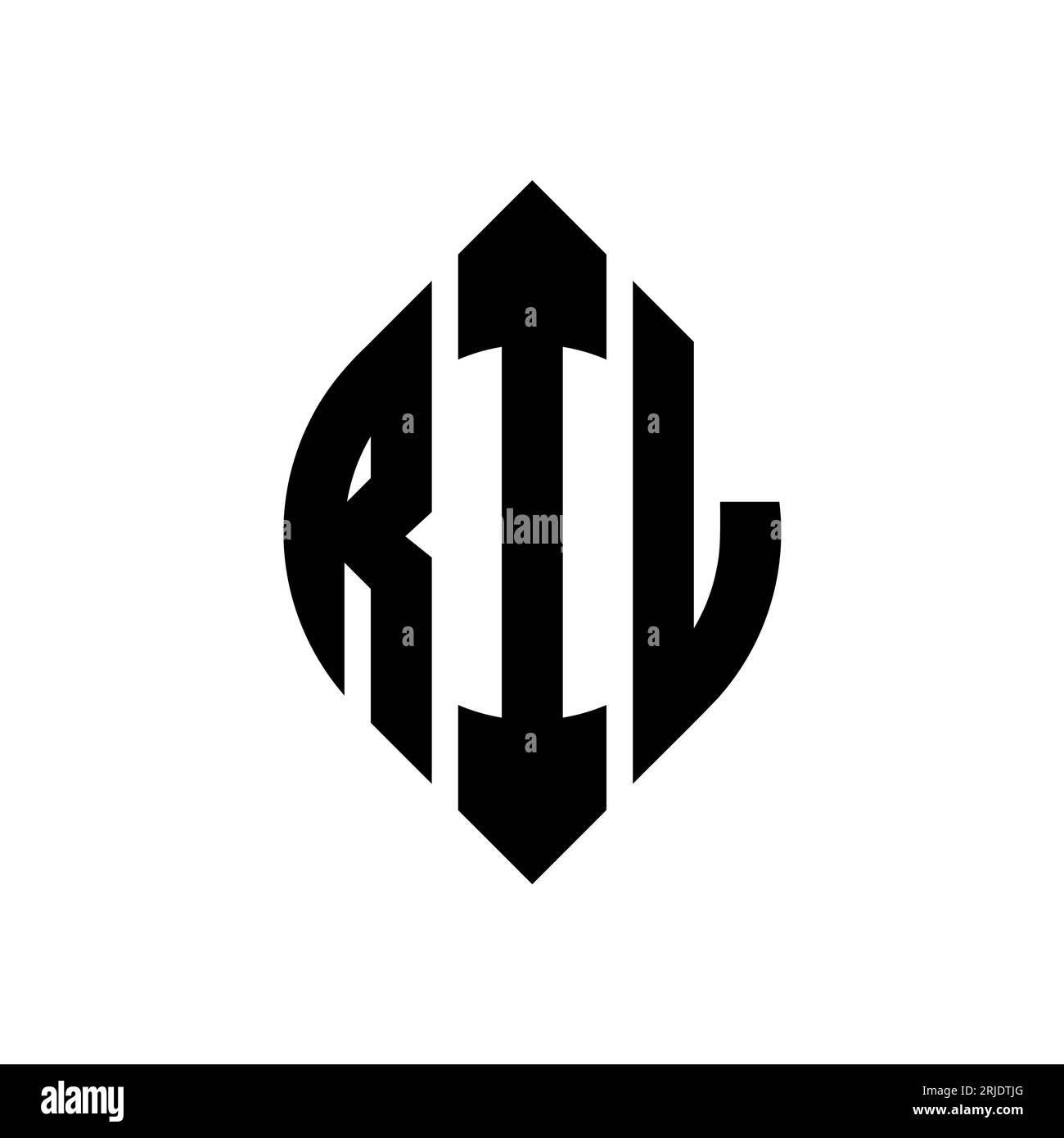 RIL circle letter logo design with circle and ellipse shape. RIL ...