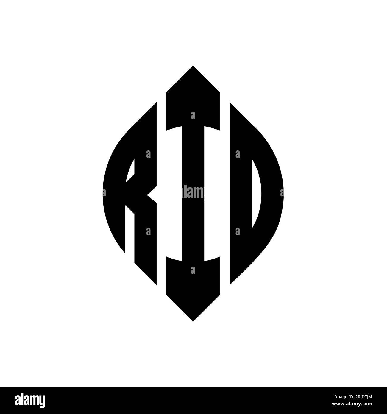 RID circle letter logo design with circle and ellipse shape. RID ...