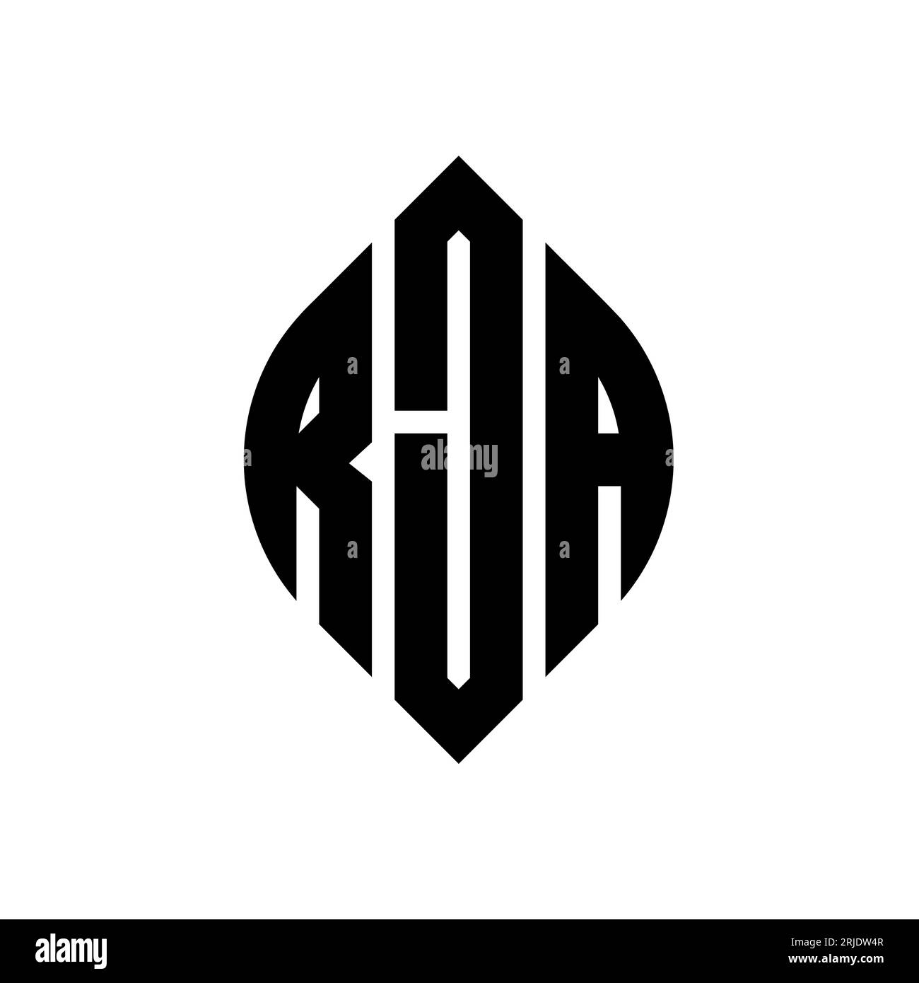 RJA circle letter logo design with circle and ellipse shape. RJA ...