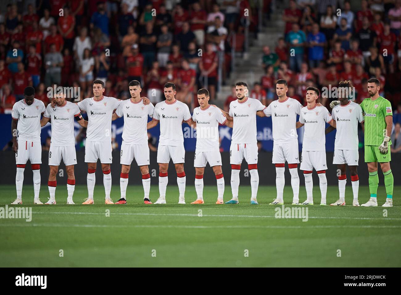 Players of Athletic Club line up for a team photo prior to the La Liga ...