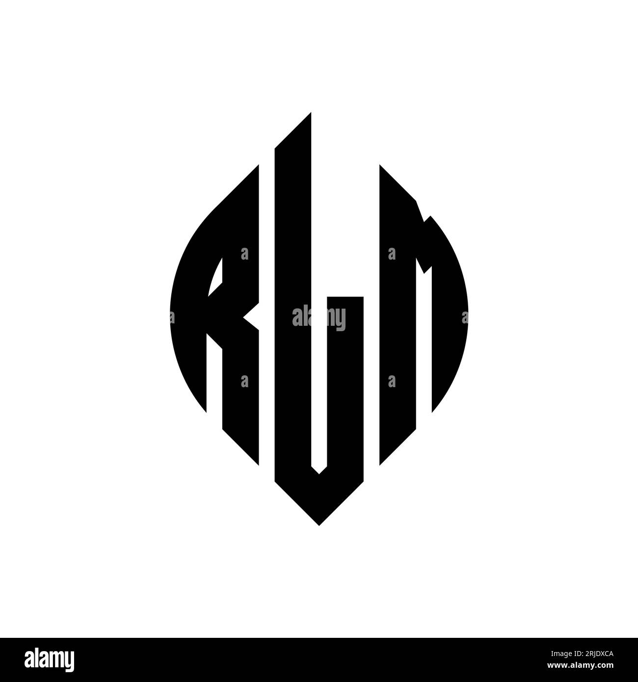 RLM circle letter logo design with circle and ellipse shape. RLM ...