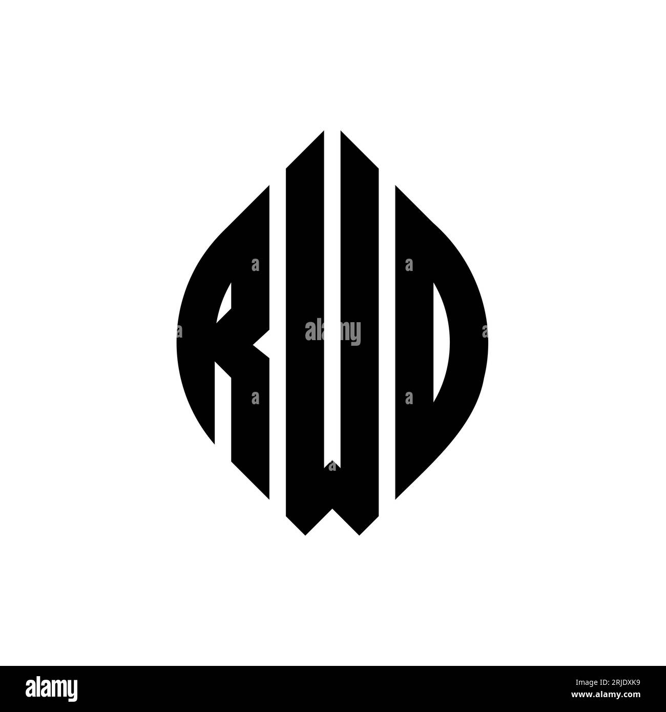 RWO circle letter logo design with circle and ellipse shape. RWO ellipse letters with ...